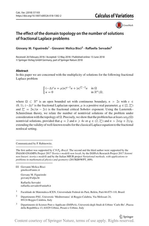 The Effect Of The Domain Topology On The Number Of Solutions Of