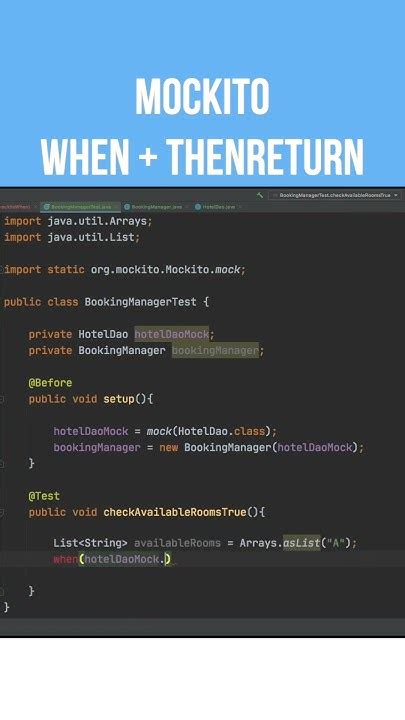 Use When And Thenreturn With Mockito Mockito Unittesting Youtube