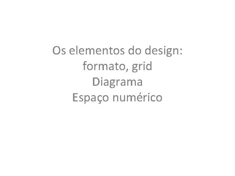 Os Elementos Do Design Formato Grid Diagrama Espao
