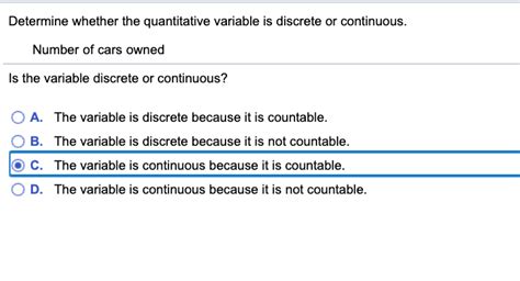 Solved Determine Whether The Quantitative Variable Is