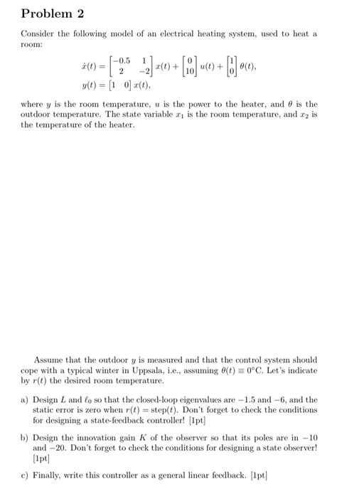 Solved Problem 2consider The Following Model Of An
