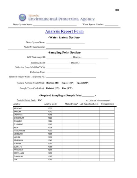 Illinois Ioc Analysis Report Form Fill Out Sign Online And Download Pdf Templateroller