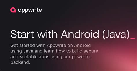 Start With Android Java Docs Appwrite