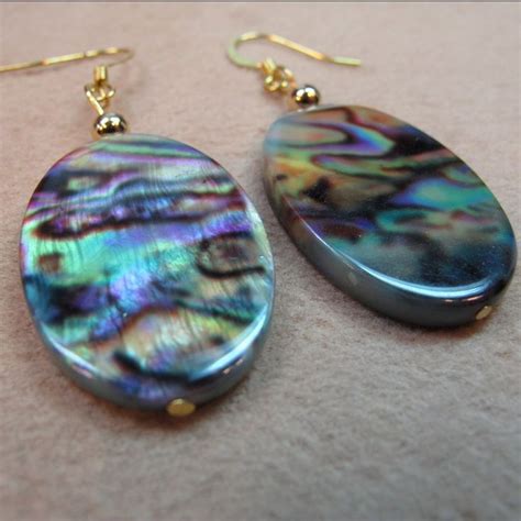 Pretty Multicolored Shell Oval Dangle Earrings Etsy Etsy Earrings