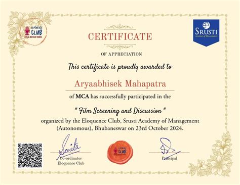 Aryaabhisek Mahapatra On Linkedin Successfully Completed Participation In Eloquence Activity On
