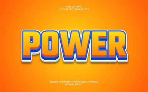 Premium Vector Power Text Effect
