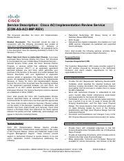 Cisco ACI Implementation Review Service Enhancing Your Course Hero