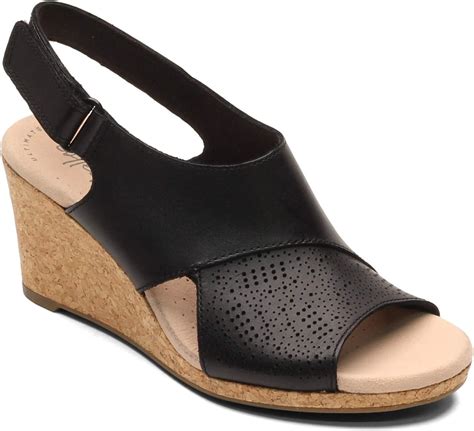 Clarks Womens Lafley Joy Black Leather Size 55