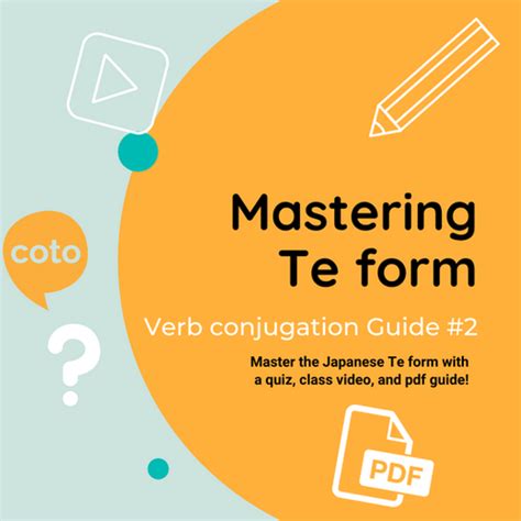 2 Japanese Conjugation Kit Te Form Coto Online Japanese