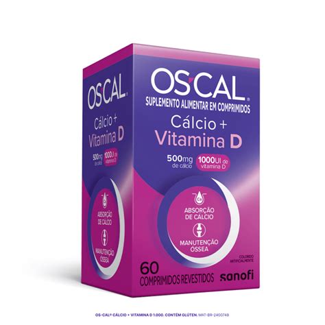 CÁlcio 500mg Vitamina D 1000ui Mobility Os Cal D 60 Comprimidos Drogasmil