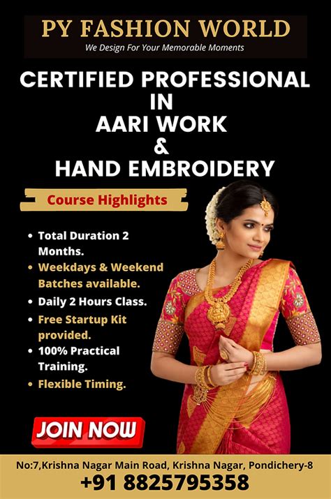 Aari Work Classes Near Me In Pondicherry Offline And Online Classes Py