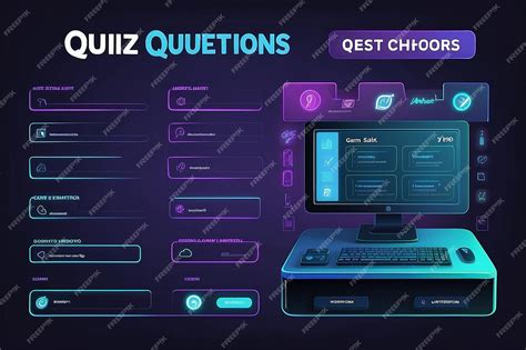 Premium Photo Quiz Questions And Test Menu Choice Vector Interface Of