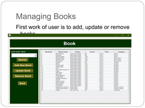 book shop management system pptx databases computer software and