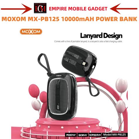 Moxom Mx Pb125 Pd 20w Scp 22 5w Qc 18w 10000mah Power Bank With Built In Cable Shopee Malaysia