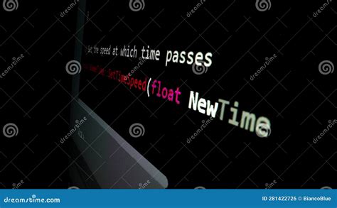 Closeup Macro Shot Movement Of Coding Script Moving Across Led Screen Stock Footage Video Of