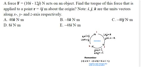 solved a force f 10i 12j n acts on an object find the