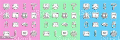 지구와 기어 교차 눈금자 연필 텍스트 파일 문서 마커 웹 디자인 개발 노트북 컴퓨터 모니터 커서 및 그리드 그래프 용지 아이콘의