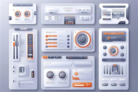 Neumorphic Ui Ux White User Interface Elements Premium AI Generated Image