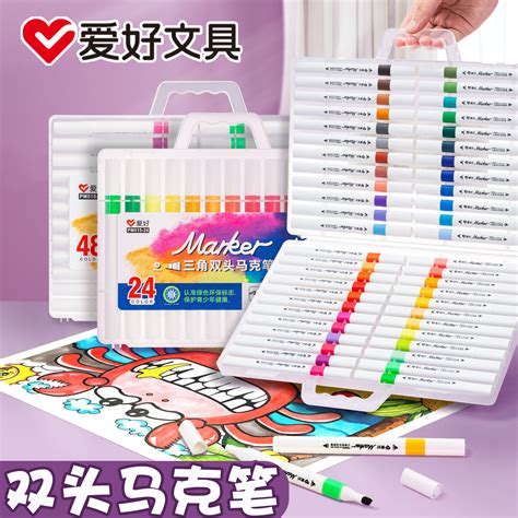 With And Wide 학생용 취미 양면 유성 마커 어린이 미술용 12 색 와이드 팁 컬러 연필 불투명 컬러 불투명 종이 속건성