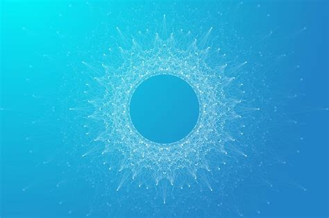 Premium Vector Digits Abstract Circular Frame Background With Connected Lines And Dots Digital