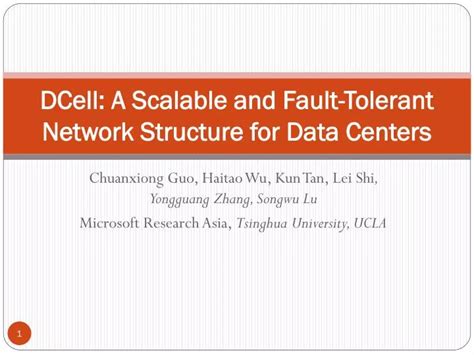 ppt dcell a scalable and fault tolerant network structure for data