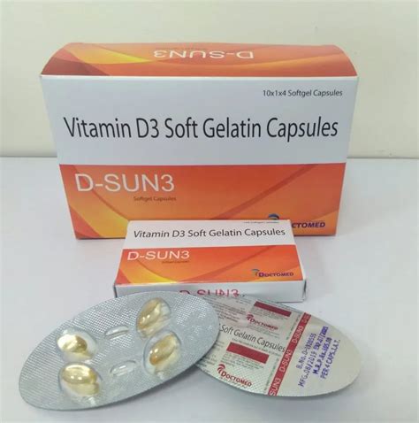 Vitamin D3 Cholecalciferol Softgel Capsules 4x1x10 At ₹ 110box In