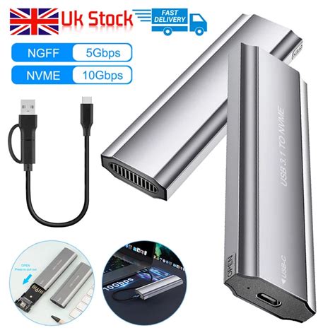 M2 Nvme Sata Ssd Enclosure Caddy Usb 31 Type C M2 Pcie Ngff Adapter
