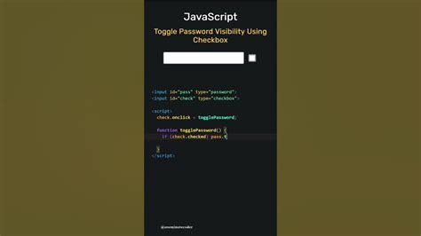 Javascript Toggle Password Visibility Using Checkbox Youtube