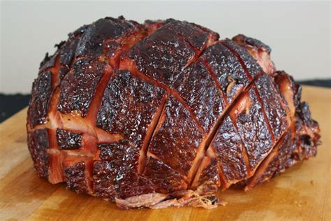 Apricot And Apple Glazed Ham Smoked On Ceramic Cooker