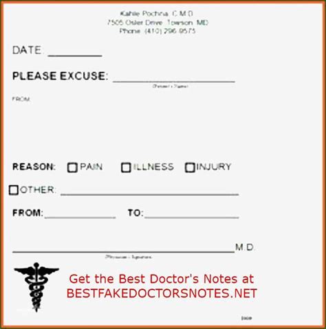 Urgent Care Doctors Note For Work Doctors Note For Work