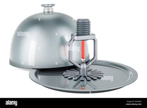 Restaurant Cloche With Fire Sprinkler 3d Rendering Isolated On White