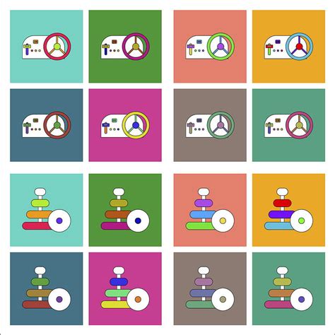 색 벡터에 Flet 아이콘에 아이 장난감 세트 Ai Eps Uidownload