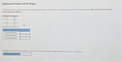 Solved Compute A Three Period Moving Average Forecast Given