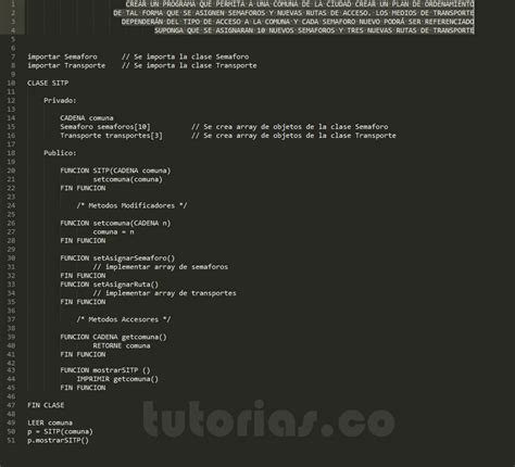 POO Pseudocodigo Clase SITP Tutorias Co