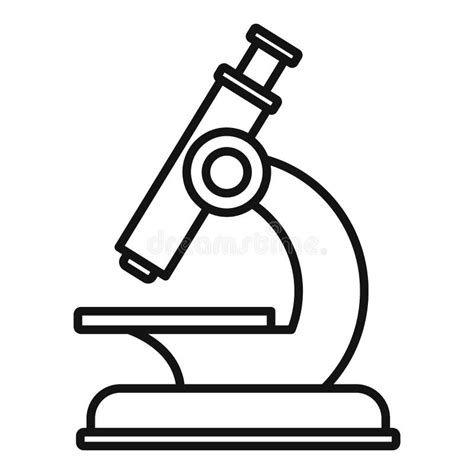 Microscope Icon Outline Style Stock Vector Illustration Of Discovery