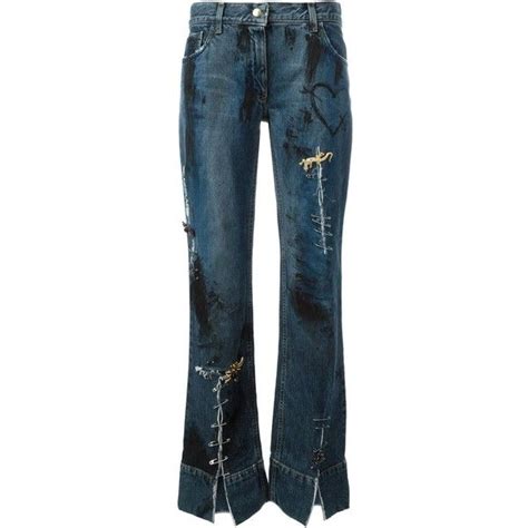 Dolce And Gabbana Vintage Distressed Safety Pin Detail Jeans Dolce And