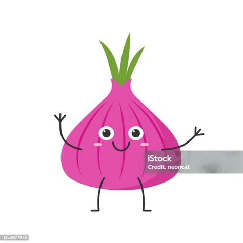 빨간 달콤한 양파 손 인사말 귀여운 캐릭터 만화 감정 기쁨 행복한 미소 얼굴 아이콘 아름다운 벡터 어린이 일러스트 0명에 대한 스톡 벡터 아트 및 기타 이미지 Istock