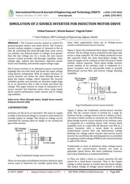 Simulation Of Z Source Inverter For Induction Motor Drive Pdf