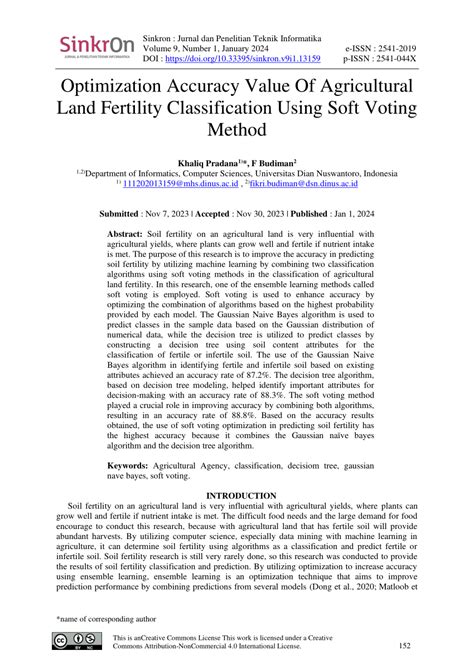 pdf optimization accuracy value of agricultural land fertility classification using soft