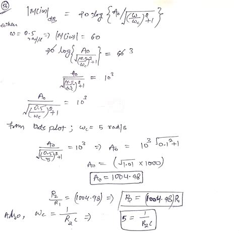 Solved 4 For The Bode Plot Below A What Is The Transfer Function