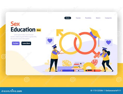 Vector Illustration Landing Page For Sex Education For Student And
