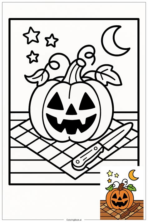 칼로 조각된 호박 색칠하기 페이지 무료 Pdfandpng 인쇄 가능