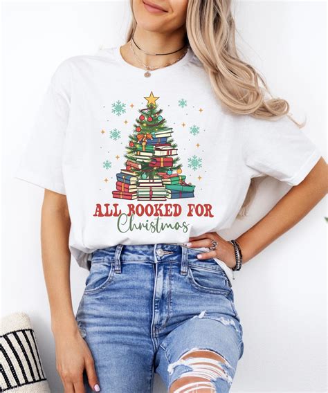 Christmas Book Tree Shirt Book Lover T Etsy