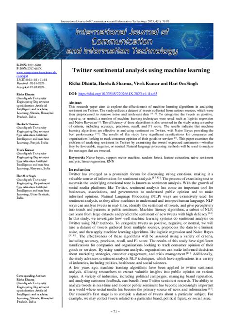 pdf twitter sentimental analysis using machine learning