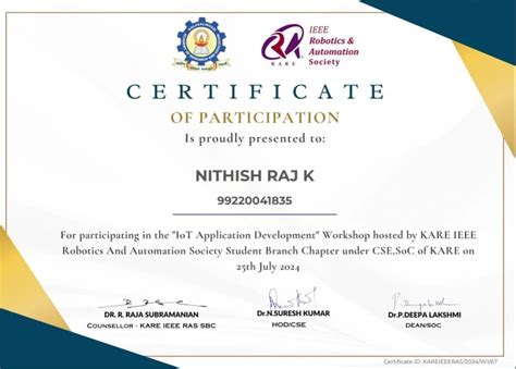 Nithish Raj K On Linkedin Hi Everyone I Have Recently Participated In