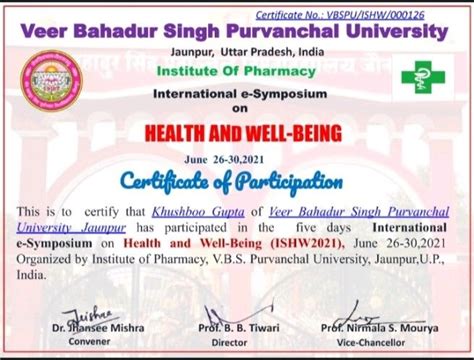 Khushboo Gupta On Linkedin Certificate Health