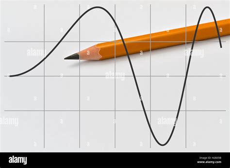 Graph Of A Part Of Sine Function And Yellow Pencil Stock Photo Alamy