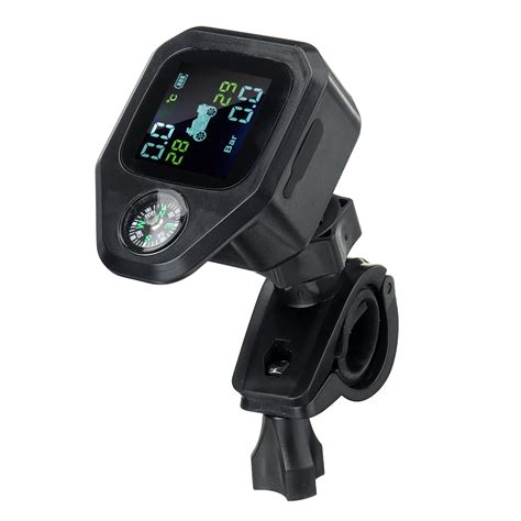 Motorcycle Lcd Display Waterproof Tpms Real Time Tire Pressure Monitoring System External Th