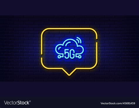 5g Cloud Computing Line Icon Wireless Technology Vector Image