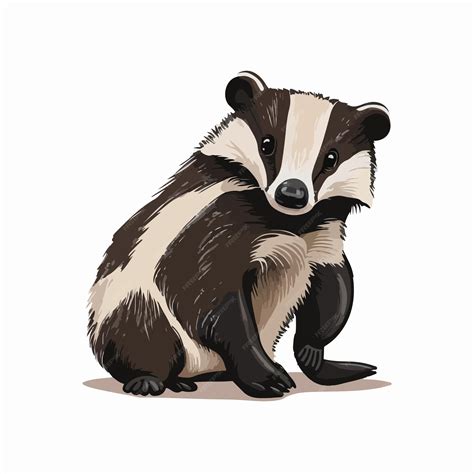 Premium Vector Vector Cute Badger Cartoon Style
